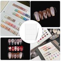 China 12 Sheets Double Sided Acrylic Nail Tape Clear Mounting Tape for Press on Nails Nail Art Packaging with Tweezers for sale
