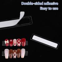 China 12 Sheets Double Sided Acrylic Nail Tape Clear Mounting Tape for Press on Nails Nail Art Packaging with Tweezers for sale