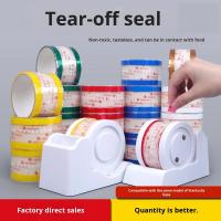 China BOPP Transparent Easy Tear Seal Stickers 25mm Core Dia Waterproof Takeout Packaging for Coffee Tea Milk Shops for sale