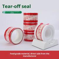 China BOPP Transparent Easy Tear Seal Stickers 25mm Core Dia Waterproof Takeout Packaging for Coffee Tea Milk Shops for sale
