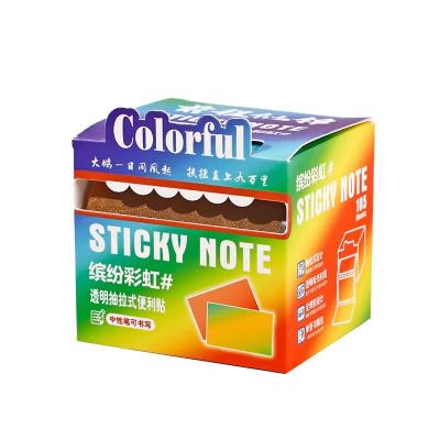 China Pearlescent Transparent Self-Adhesive Sticky Notes 76x76mm Pull-Out Memo Pad for Students for sale