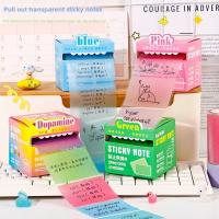 China Pearlescent Transparent Self-Adhesive Sticky Notes 76x76mm Pull-Out Memo Pad for Students for sale