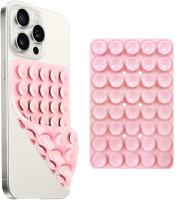 China Portable 24 Sucker Double Sided Acrylic Adhesive Silicone Phone Holder 0.6mm Low Noise Removable Selfie Case for sale