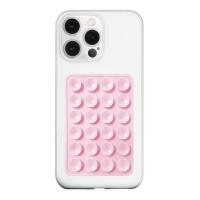 China Portable 24 Sucker Double Sided Acrylic Adhesive Silicone Phone Holder 0.6mm Low Noise Removable Selfie Case for sale