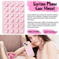 China Portable 24 Sucker Double Sided Acrylic Adhesive Silicone Phone Holder 0.6mm Low Noise Removable Selfie Case for sale