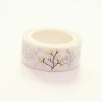China Custom Water Activated Washi Tape Stickers 10mm Width 5m Length Acrylic Adhesive Flower Design for sale