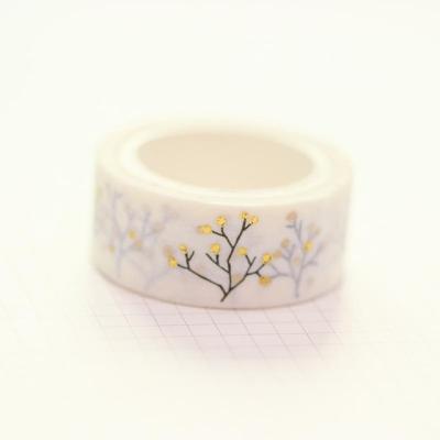 China Custom Water Activated Washi Tape Stickers 10mm Width 5m Length Acrylic Adhesive Flower Design for sale