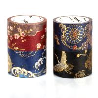 China Custom Water Activated Washi Tape Stickers 10mm Width 5m Length Acrylic Adhesive Flower Design for sale