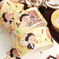 China Custom Water Activated Washi Tape Stickers 10mm Width 5m Length Acrylic Adhesive Flower Design for sale