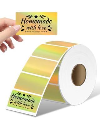 China Custom Waterproof Holographic Adhesive PVC Sticker Roll 10cm x 5m for Clothing Bottle Promotion for sale