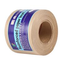 China Custom Logo Kraft Paper Tape 48mm Water Activated Reinforced Heavy Duty Heat Resistant Starch Glue Writable Packing Tape for sale