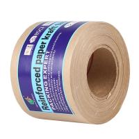 China Custom Logo Kraft Paper Tape 48mm Water Activated Reinforced Heavy Duty Heat Resistant Starch Glue Writable Packing Tape for sale