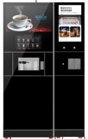China Stainless Steel And Tempered Glass Floor Standing Coffee Machine With Ice Maker for sale
