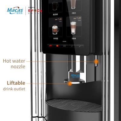 China Freshly Ground Coffee Bean To Cup Coffee Vending Machine With Temperature Control And Touch Screen for sale