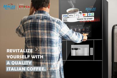 China Macas Commercial Coffee Machine with 27inch Touchscreen and Auto Cleaning for sale