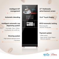 China MACAS Commercial Floor Standing Coffee Machine with 27in Screen and WiFi for sale