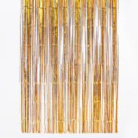 China Vibrant Tassel Gold Tinsel Backdrop For Festive Party Atmosphere Plastic Fringe Backdrop Decoration for sale
