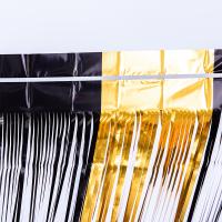 China Party Fringe Curtain Event Supplies Vibrant Tassel Gold Foil Fringe Decoration For Festive Celebrations for sale