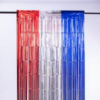 China Vibrant Plastic Fringe Birthday Party Foil Curtain Decoration In Assorted Color Shades for sale