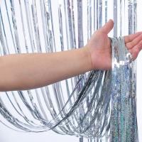 China Festive Laser Foil Fringe Curtain Wall Mounted Multi Color PET Holiday Supplies for sale