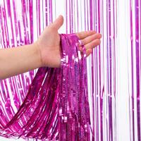 China Laser Foil Curtain Fringe Christmas Party Decoration Indoor / Outdoor Waterproof PET for sale