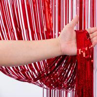 China Multicolor Waterproof Laser Foil Curtain Backdrop For Holiday Festival Decorations for sale