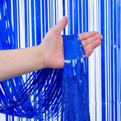China Laser Background Glitter Foil Curtain With PET Wall Mounted Indoor / Outdoor Holiday Decoration for sale