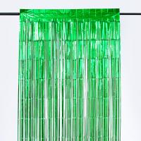 China Decorative Green Metallic Fringe Curtain For Christmas / Birthday / Party Decorations for sale