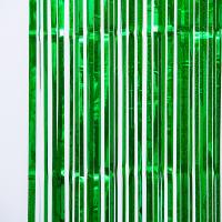 China Decorative Green Metallic Fringe Curtain For Christmas / Birthday / Party Decorations for sale