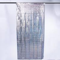 China Modern Waterproof Silk Square Foil Fringe Curtain For Living Room Background Wall for sale