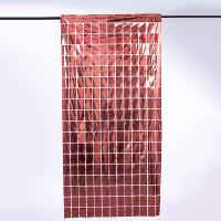 China Grid Foil Background Wall Decoration Square Foil Fringe Curtain for Living Room for sale
