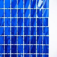 China Grid Foil Fringe Curtain Square  Waterproof Background Wall Decor With Elegant Grid Pattern for sale
