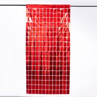 China Modern Grid Square Foil Fringe Curtain For Elegant Living Room Party Decorations for sale