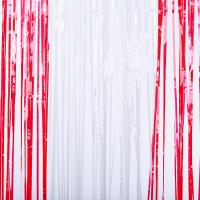 China Colorful Macaron PET Red Tinsel Curtain Living Room Party Installation With Vibrant Patterns for sale