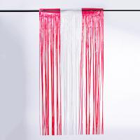 China Waterproof Anti Bacterial PET Modern Red Foil Fringe Curtain Macaron Foil Curtain for sale