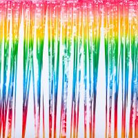 China Modern PET Colorful Fringe Backdrop Waterproof Curtain For Living Room Bedroom Bathroom for sale