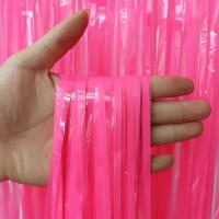 China Glowing PET Fluorescent Party Fringe Backdrop For Festive Seasons Indoor Outdoor Background Wall Hangings for sale