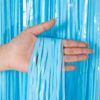 China Customizable Waterproof Fluorescent Pink Foil Fringe Curtain Festive Occasion Decoration Eco Friendly for sale