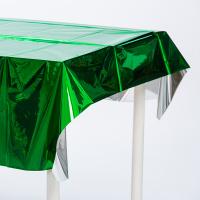 China Personalized Rectangular PET Aluminum Party Foil Table Cloth For Festive Party Decor Protection for sale