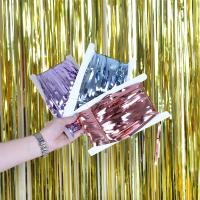 China Plastic Colorful Modern Fringe Tassel Backdrop Rain Curtain For Birthday Party Decoration for sale