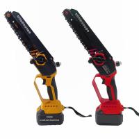 China 8 Inch 21V Rechargeable Lithium Ion Chainsaw 3.0Ah Battery Portable Tree Pruning for sale