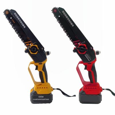China 8 Inch 21V Rechargeable Lithium Ion Chainsaw 3.0Ah Battery Portable Tree Pruning for sale
