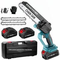 China 8 Inch 21V Rechargeable Lithium Ion Chainsaw 3.0Ah Battery Portable Tree Pruning for sale