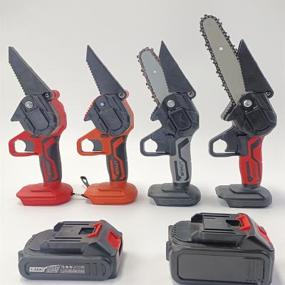 China 21V Cordless Mini Chainsaw 4 Inch 500W Lithium Battery Powered Alloy Chain for Pruning for sale