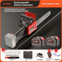 China OEM 21V Rechargeable Electric Chainsaw 12 Inch Handheld Battery Chainsaw for Wood Cutting for sale