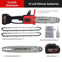 China OEM 21V Rechargeable Electric Chainsaw 12 Inch Handheld Battery Chainsaw for Wood Cutting for sale