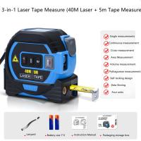 China 3 in 1 Laser Tape Measure 40m Range Digital Measuring Tool with 5m Steel Tape for sale