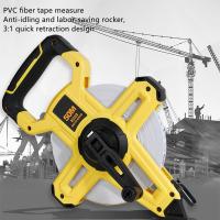 China High Strength ABS Housing 50M Engineering Tape Measure With Mechanical Handle for sale
