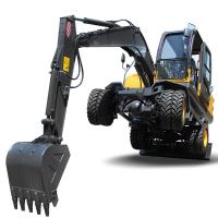China 8000kg Wheel Excavator 0.3m³ Bucket Capacity for Pavement Crushing and Construction for sale
