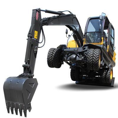 China 8000kg Wheel Excavator 0.3m³ Bucket Capacity for Pavement Crushing and Construction for sale